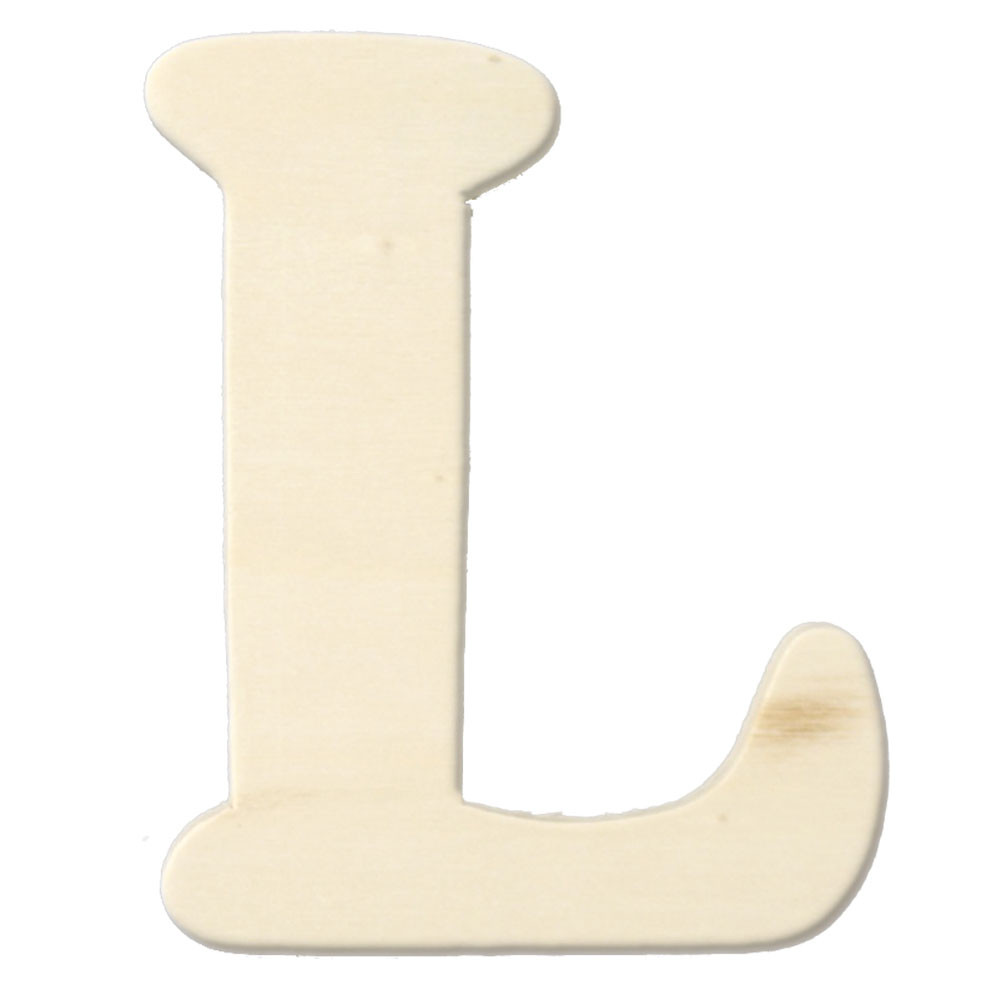 Unfinished Wood | 3-in | 4mm Thick | Letter | Letter L | Crafts Outlet