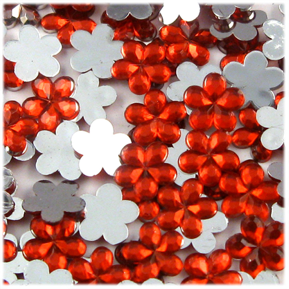 Rhinestones | Flatback | Flower | 20mm | 144-pc |Ruby Red | Crafts Outlet