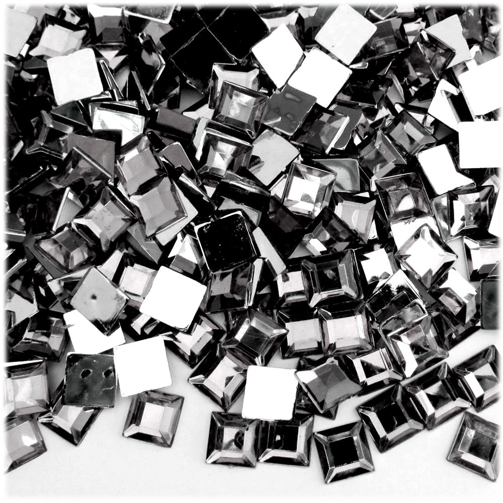 Rhinestones | Flatback | Square | 8mm | 144-pc | Charcoal Gray | Crafts ...