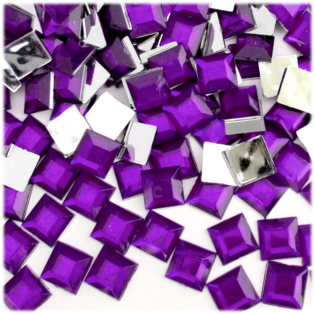 Rhinestones | Flatback | Round | Square | 10mm | 144-pc | Purple ...