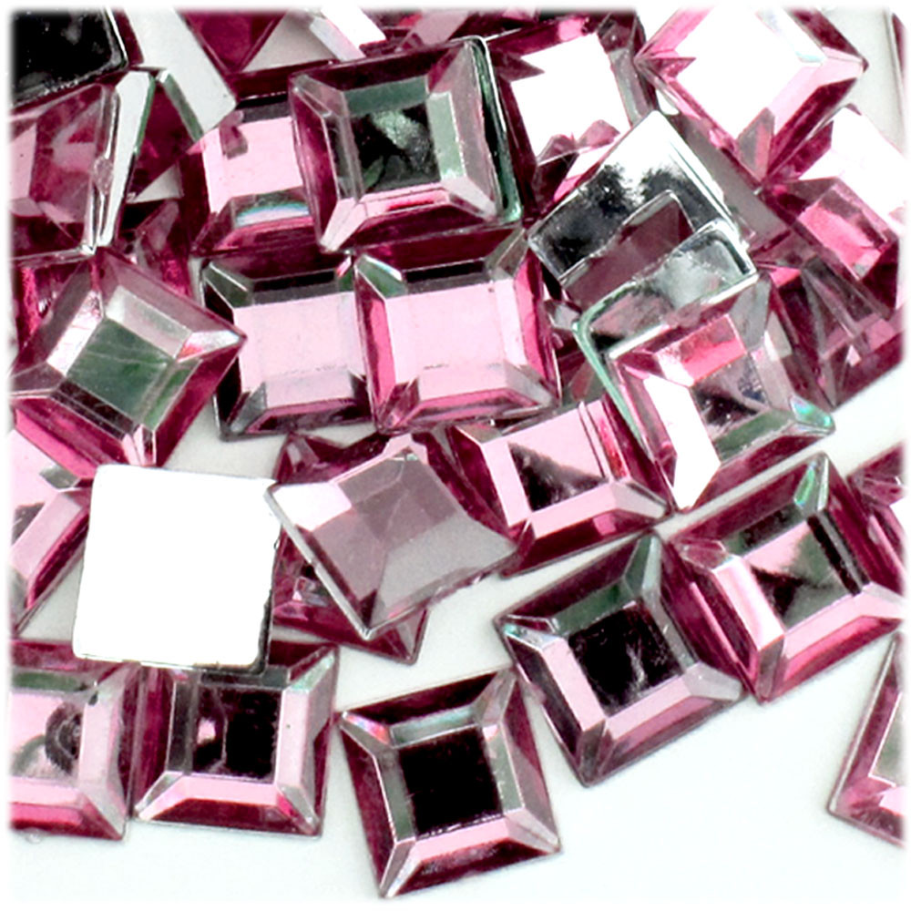 Rhinestones | Flatback | Square | 14mm | 1,000-pc |Light Baby Pink ...