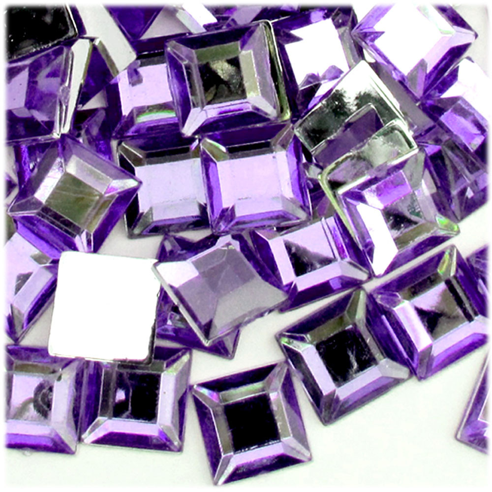 Rhinestones | Flatback | Square | 14mm | 144-pc |Lavender | Crafts Outlet