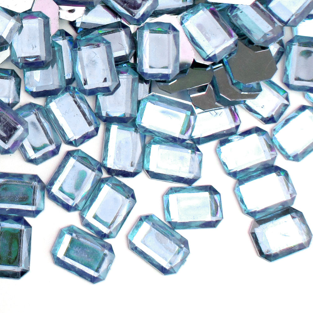 Rhinestones | Flatback | Rectangle | 13x18mm | 144-pc | Light Baby Blue ...