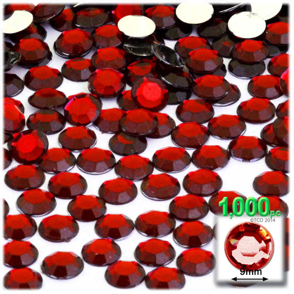 Rhinestones | Flatback | Rectangle | 9mm | 1,000-pc | Devil Red Wine ...