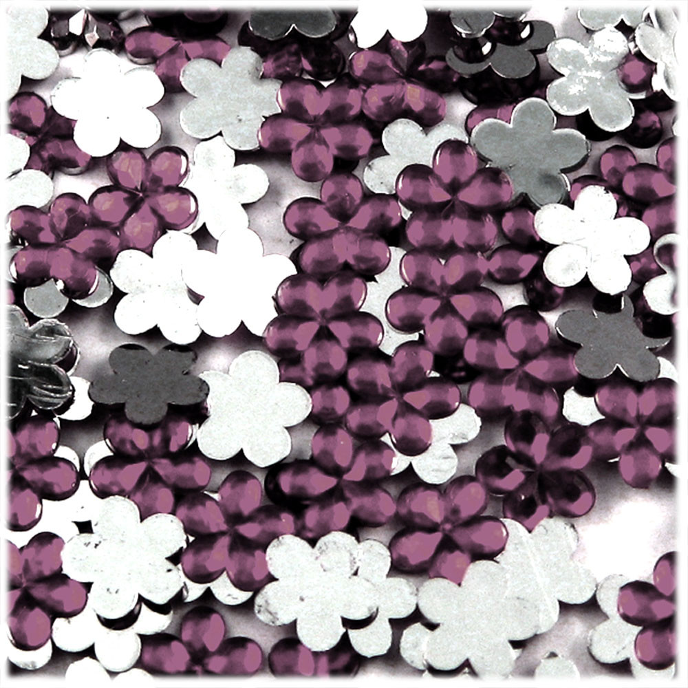Rhinestones| Flatback| Flower| 15mm| 1000-pc| Jet Burgandy