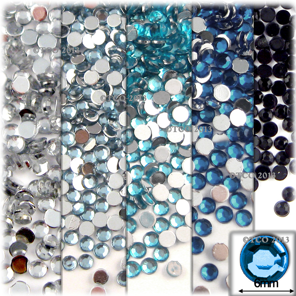 5-Pack Set (5X - 144-Piece) | 6mm Rhinestones | Blue Tones