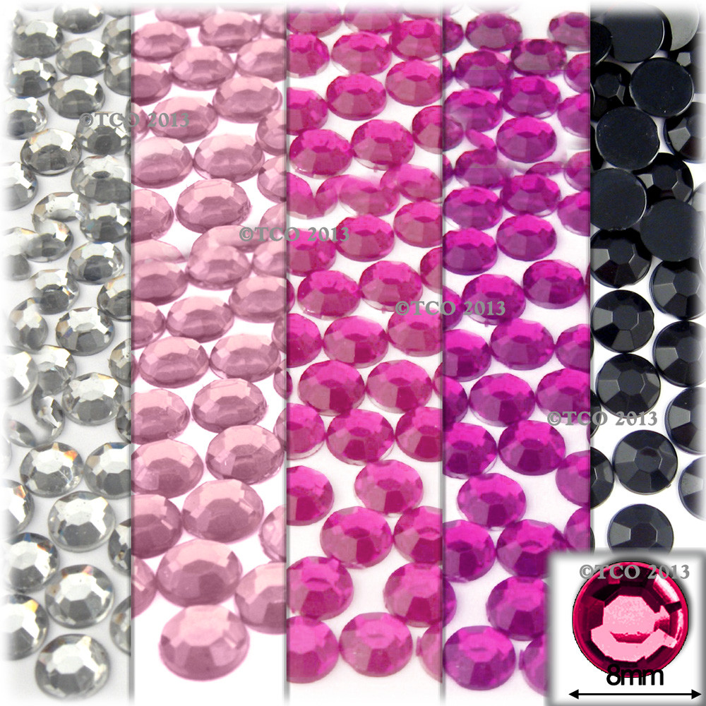 5-Pack Set (5X - 144-Piece) | 8mm Rhinestones | Pink Tones
