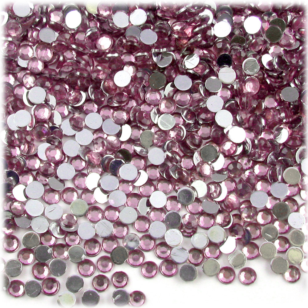 Rhinestones | Flatback | Round | 3mm | 10,000-pc | Light Baby Pink ...
