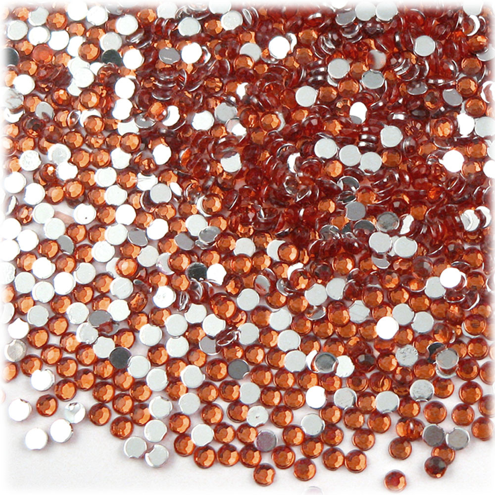 Rhinestones | Flatback | Round | 3mm | 1,440-pc | Orange | Crafts Outlet