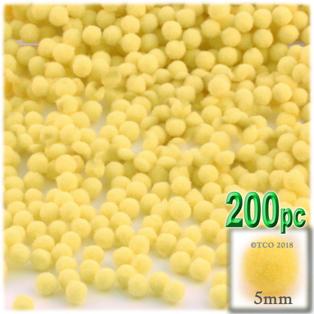 Acrylic Pom Pom | 5mm | 100-pc | Yellow | Crafts Outlet