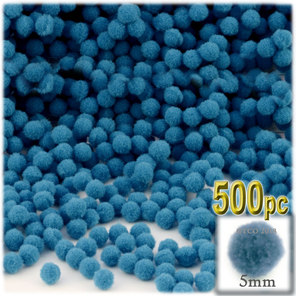 Acrylic Pom Pom | 5mm | 1,000-pc | Ocean Blue | Crafts Outlet