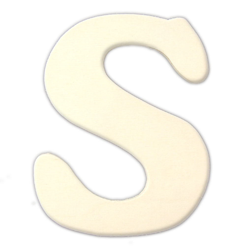 Unfinished Wood | 3-in | 4mm Thick | Letter | Letter S | Crafts Outlet