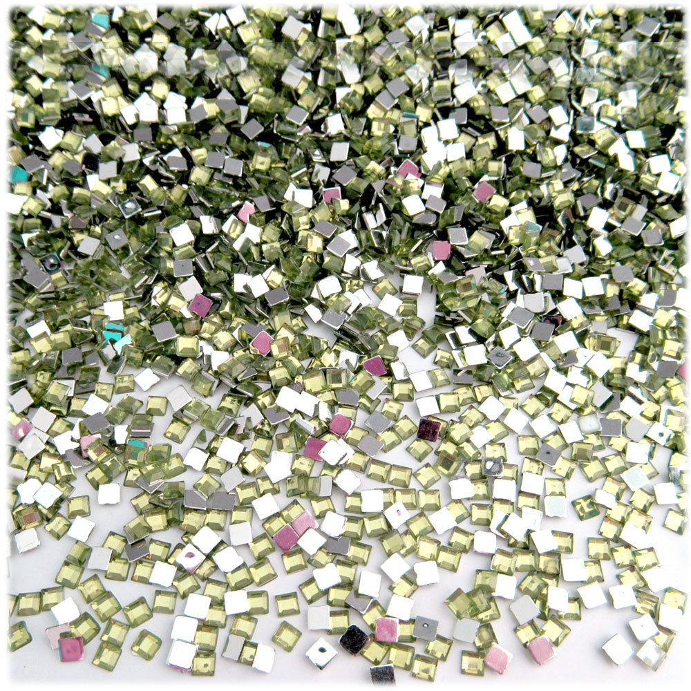 Rhinestones | Flatback | Square | 3mm | 1,440-pc | Olive Green | Crafts ...