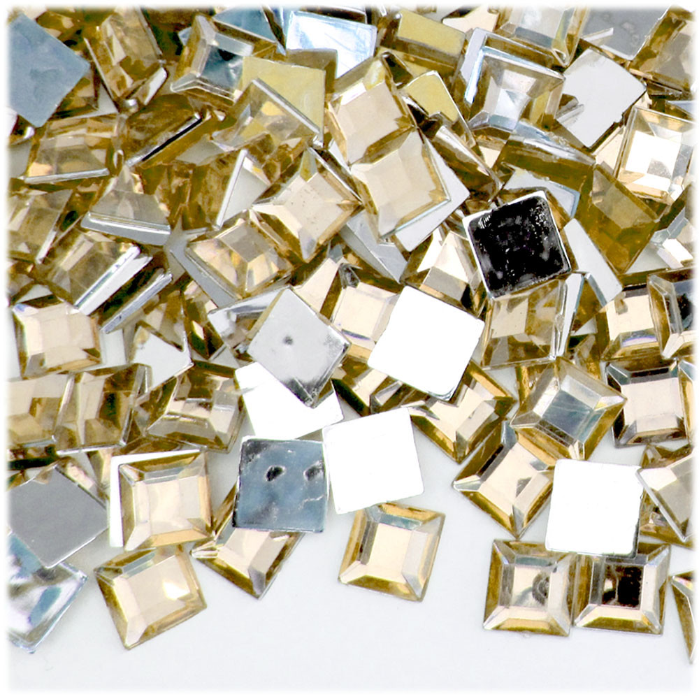 Rhinestones | Flatback | Round | Square | 10mm | 1,000-pc | Champagne ...