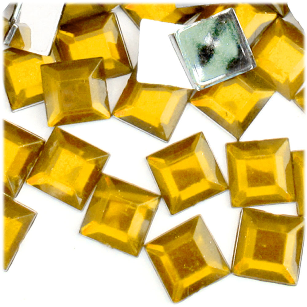 Rhinestones | Flatback | Square | 14mm | 144-pc |Golden Yellow | Crafts ...
