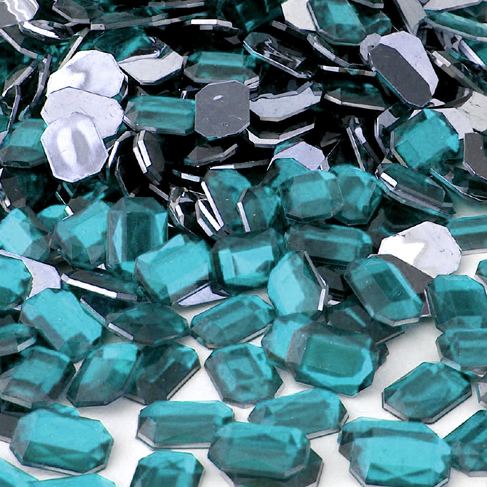 Rhinestones | Flatback | Rectangle | 13x18mm | 1,000-pc | Aqua Blue ...