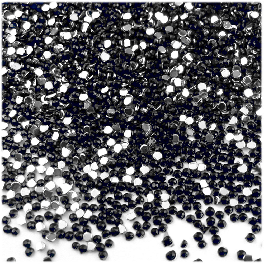 Rhinestones | Flatback | Round | 1.5mm | 5,000-pc | Jet Black | Crafts ...