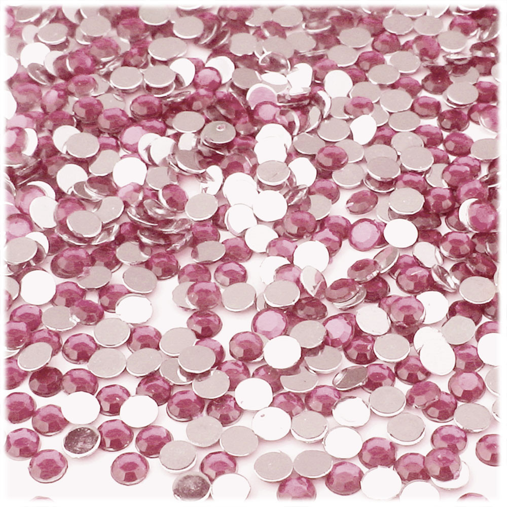 Rhinestones | Flatback | Round | 5mm | 144-pc | Light Baby Pink ...