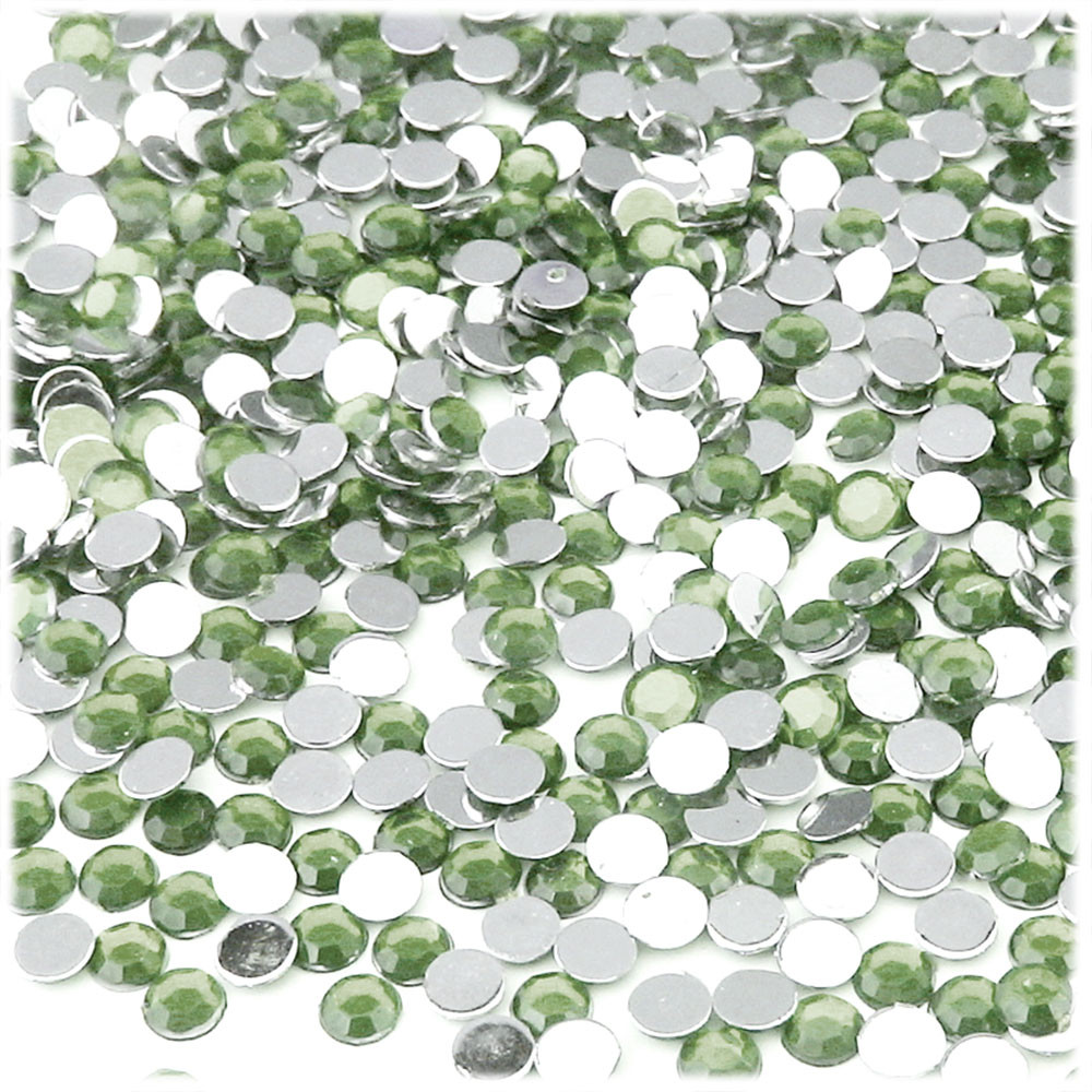 Rhinestones | Flatback | Round | 5mm | 144-pc | Light Green | Crafts Outlet