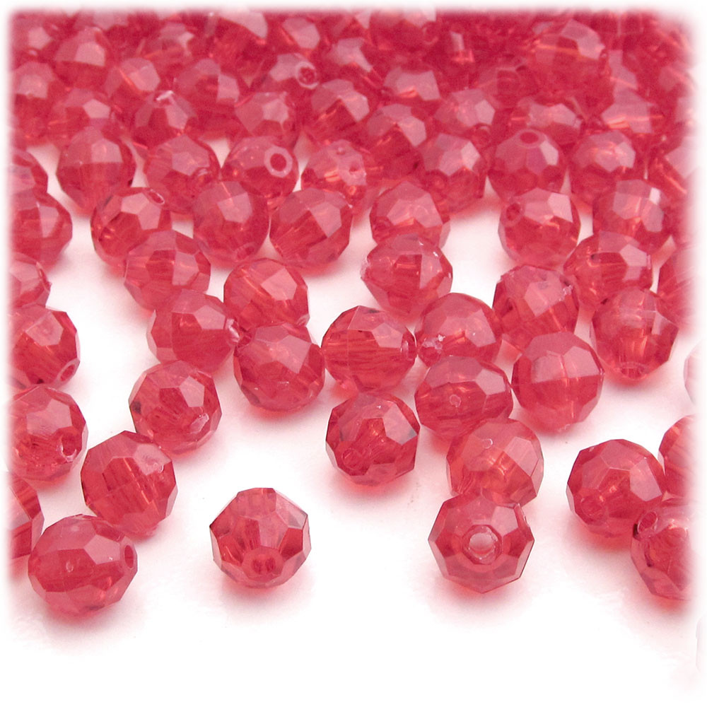 Plastic Faceted Beads | Transparent | 8mm | 1,000-pc | Christmas Red ...