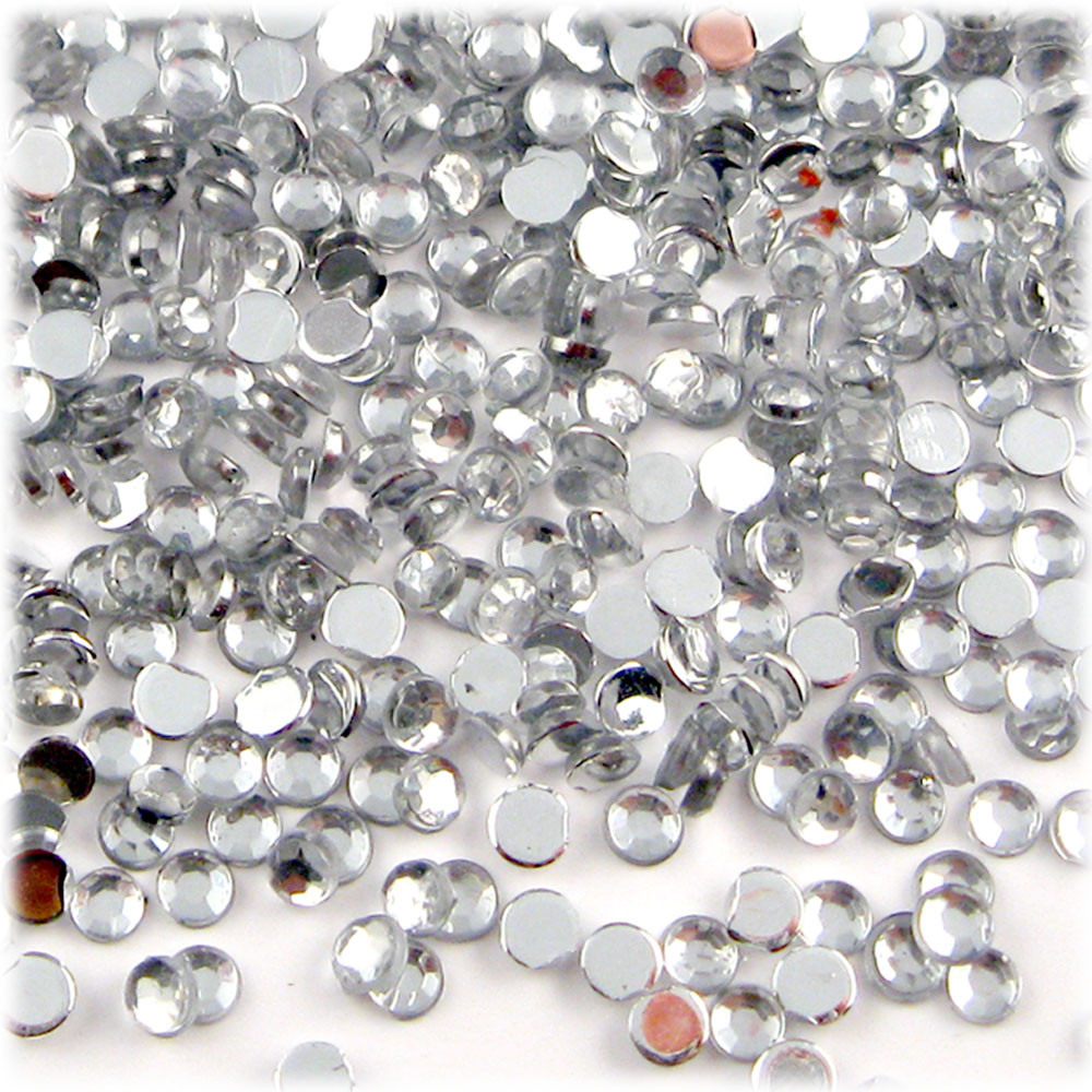 Rhinestones | Flatback | Round | 4mm | 1,000-pc | Clear | Crafts Outlet
