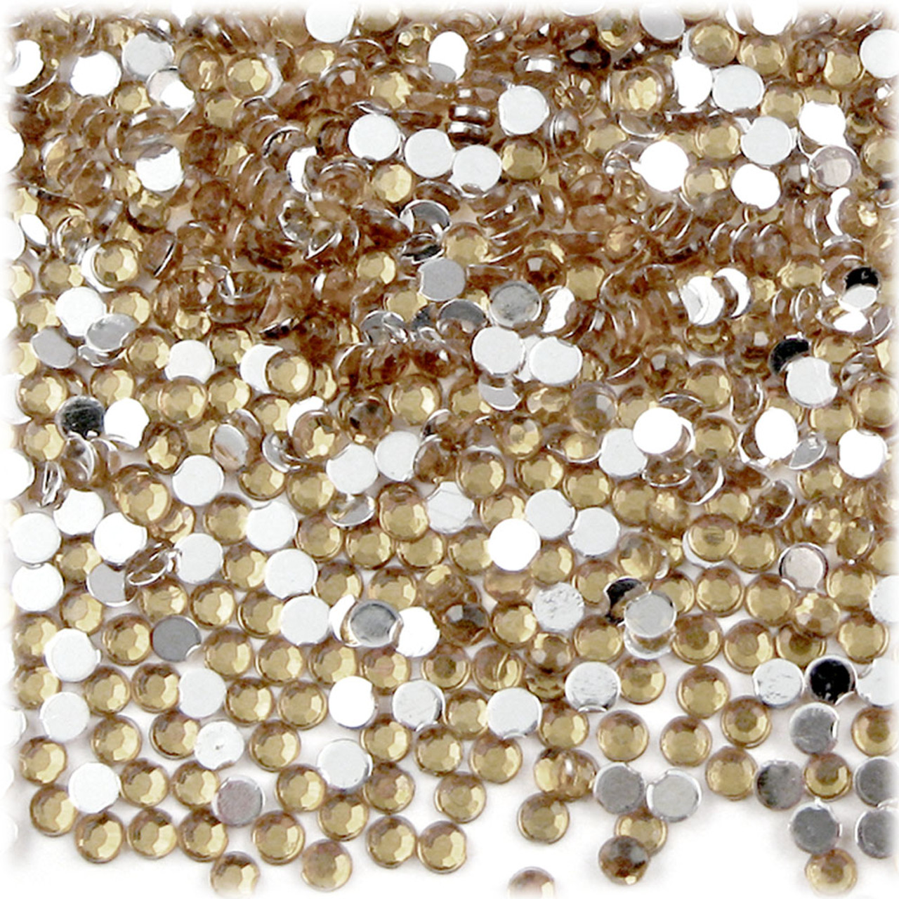 Rhinestones | Flatback | Round | 4mm | 1,000-pc | Champagne Yellow ...