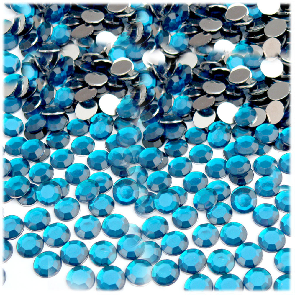Rhinestones | Flatback | Round | 5mm | 10,000-pc | Aqua Blue | Crafts ...