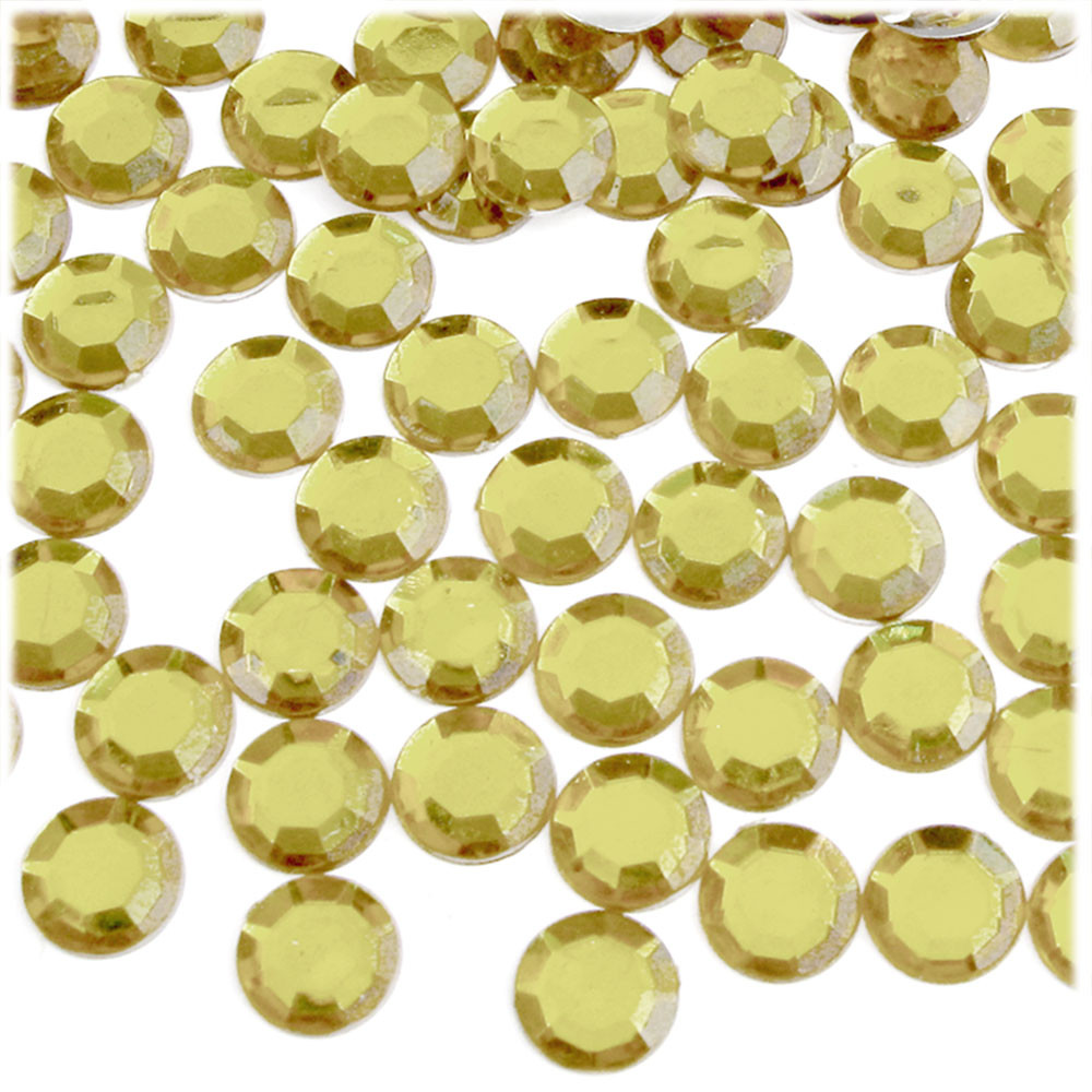 Rhinestones | Flatback | Round | 12mm | 144-pc | Champagne | Crafts Outlet