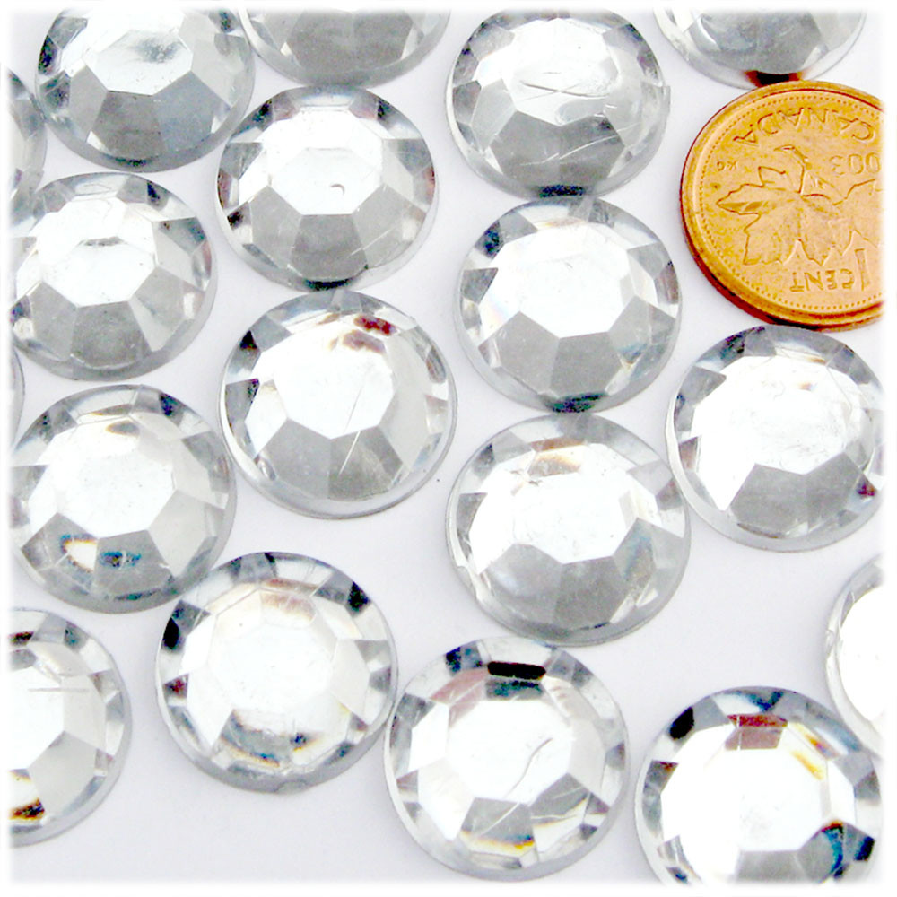 Rhinestones | Flatback | Round | 16mm | 72-pc | Clear | Crafts Outlet