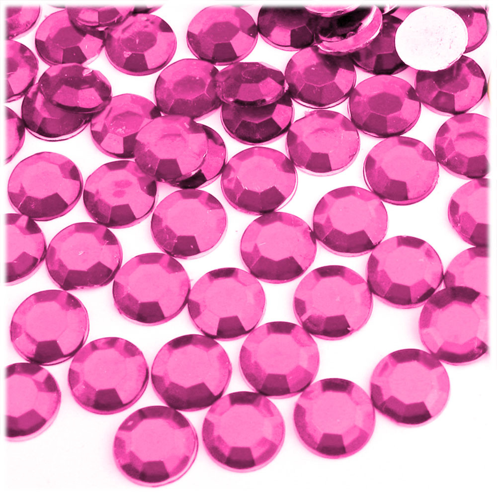 Rhinestones | Flatback | Round | 10mm | 1,000-pc | Hot Pink | Crafts Outlet