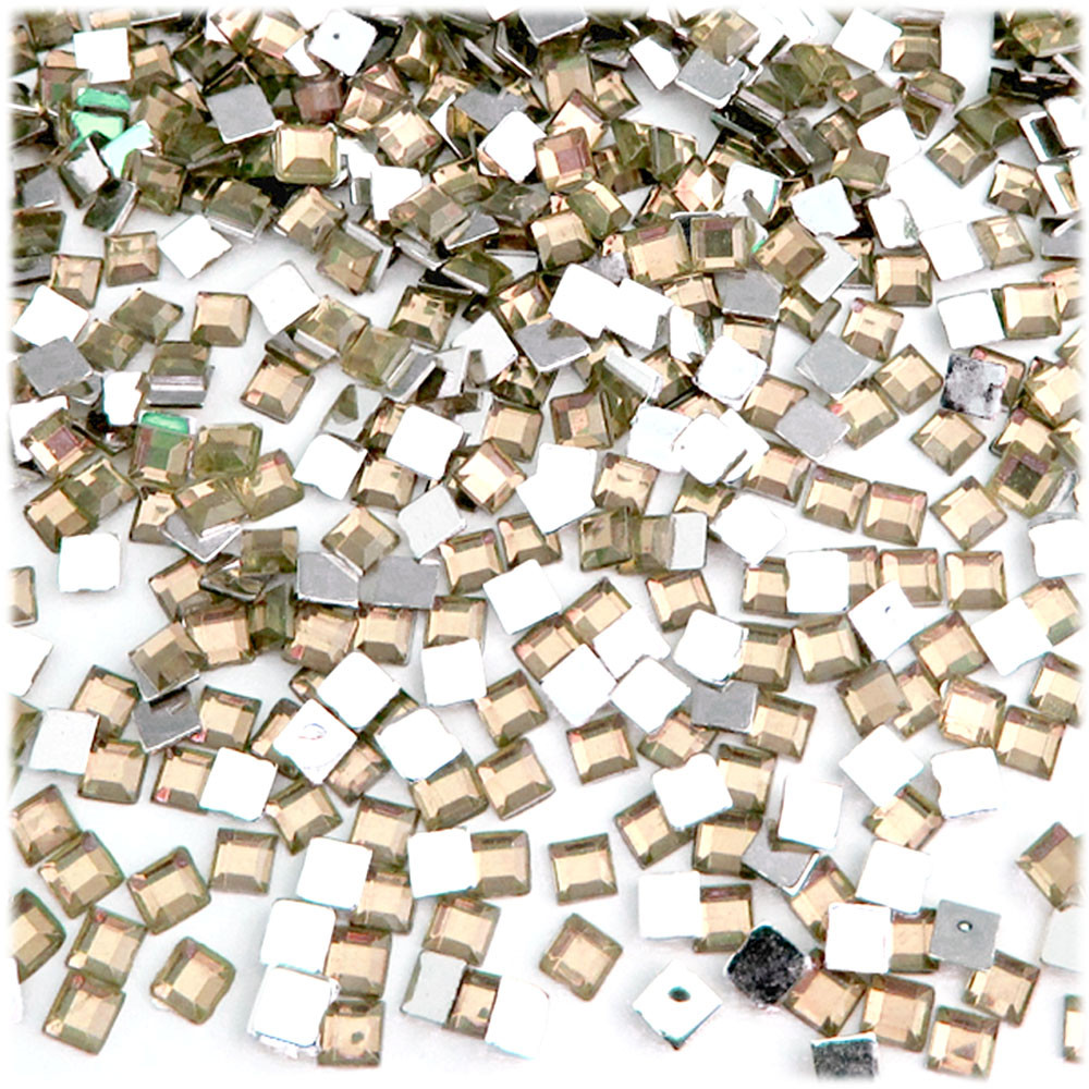 Rhinestones | Flatback | Sqaure | 6mm | 1,000-pc | Champagne | Crafts ...