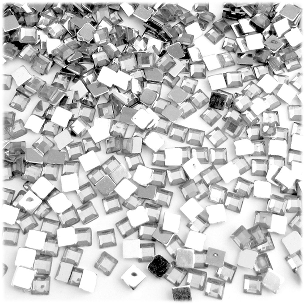 Rhinestones | Flatback | Sqaure | 6mm | 1,000-pc | Clear | Crafts Outlet