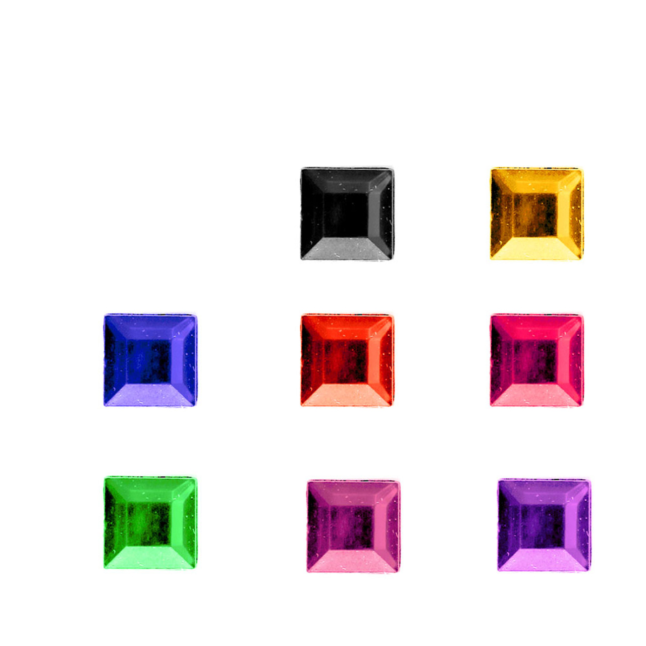 Rhinestones | Flatback | Sqaure | 6mm | 1,000-pc | Jewel Tone ...
