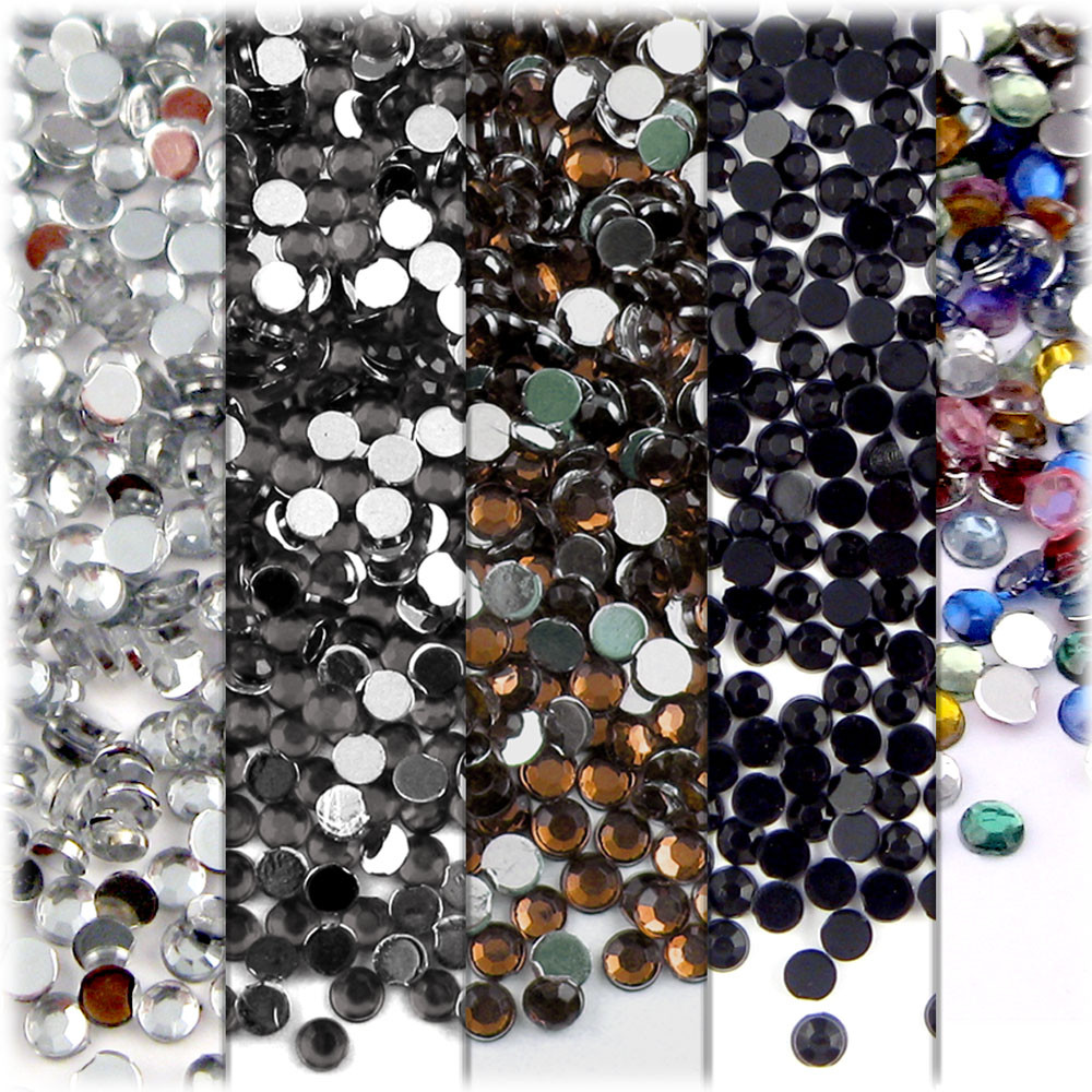 5-Pack Set (5X - 1 |440-Piece) | 3mm Rhinestones | Gray Tones