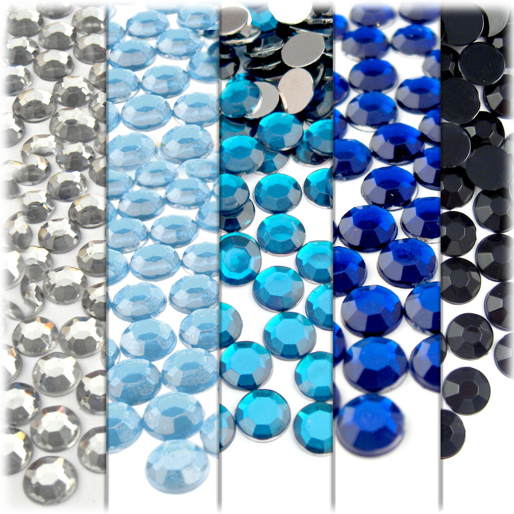5-Pack Set (5X - 144-Piece) | 8mm Rhinestones | Blue Tones