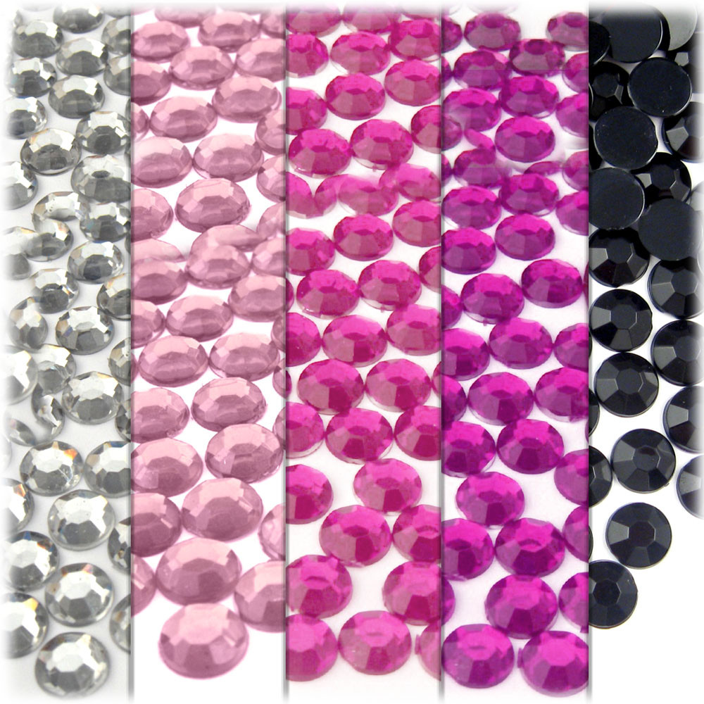 5-Pack Set (5X - 144-Piece) | 10mm Rhinestones | Pink Tones