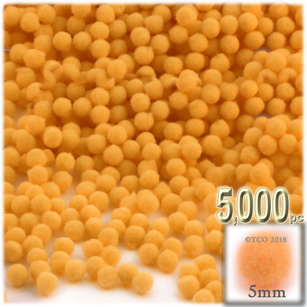 Acrylic Pom Pom | 5mm | 5,000-pc | Sun Yellow | Crafts Outlet