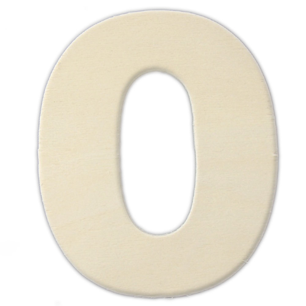 Unfinished Wood | 3-in | 4mm Thick | Number | Number 0 | Crafts Outlet