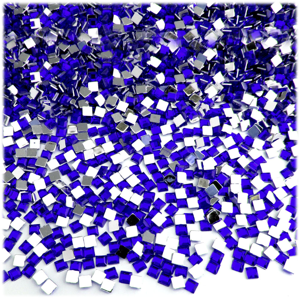 Rhinestones | Flatback | Square | 4mm | 1,000-pc | Royal Blue | Crafts ...