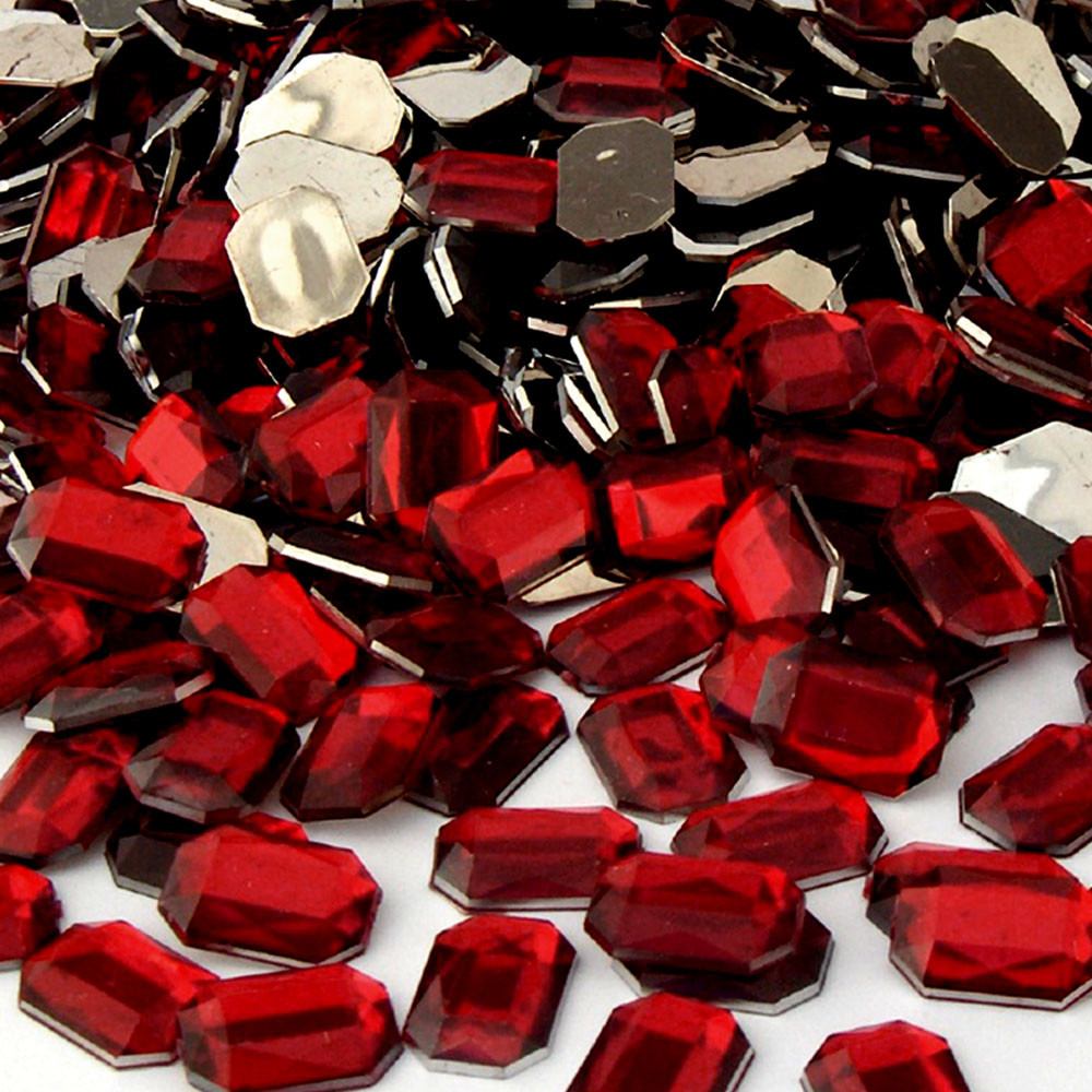 Rhinestones | Flatback | Rectangle | 13x18mm | 144-pc | Devil Red Wine ...