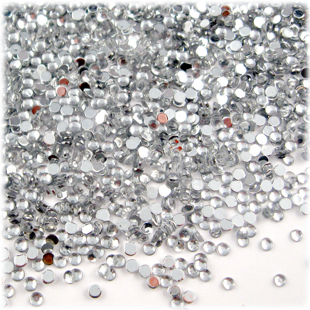 Rhinestones | Flatback | Round | 2mm | 10,000-pc | Clear | Crafts Outlet