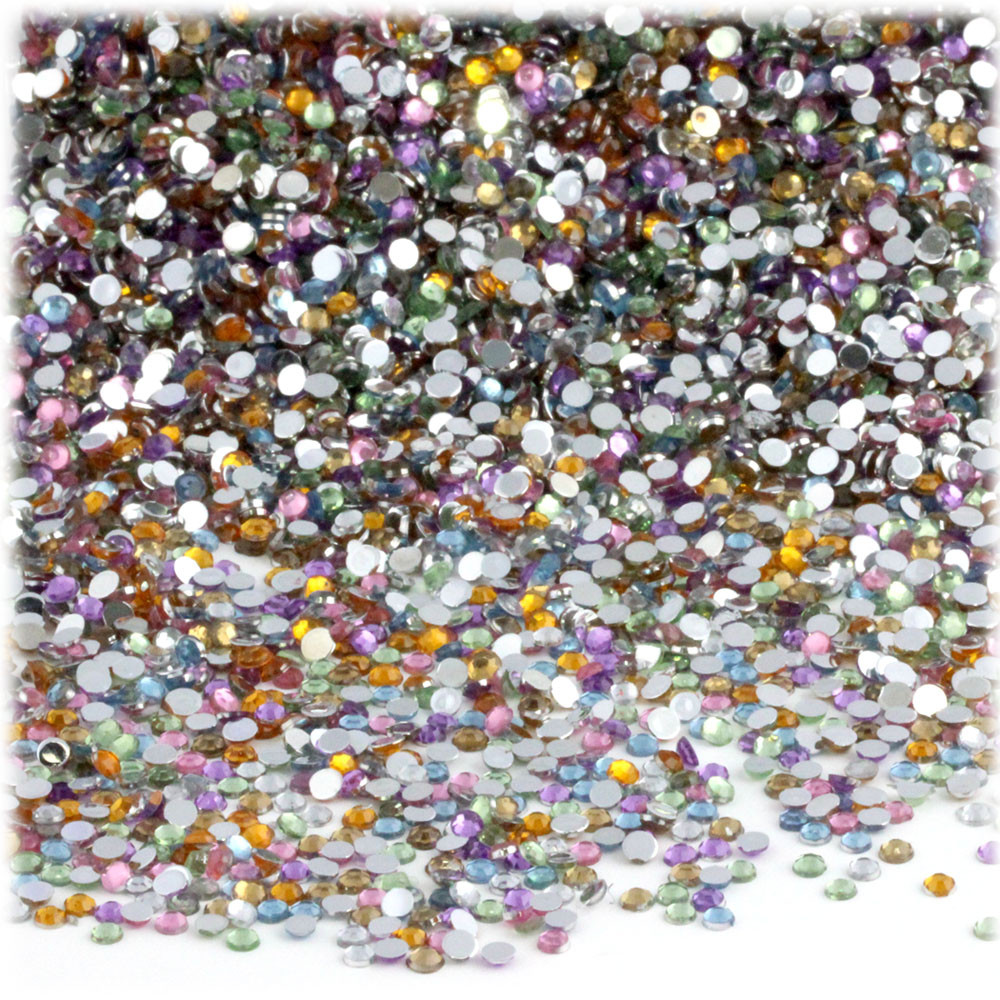 Rhinestones | Flatback | Round | 2mm | 5,000-pc | Pastel Assortment ...