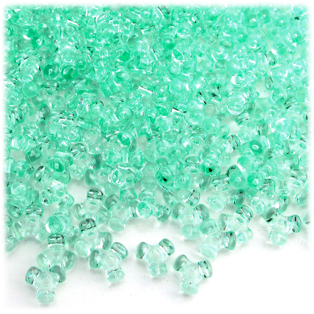 Plastic Beads | Tribead Transparent | 10mm | 200-pc | Sea Mist
