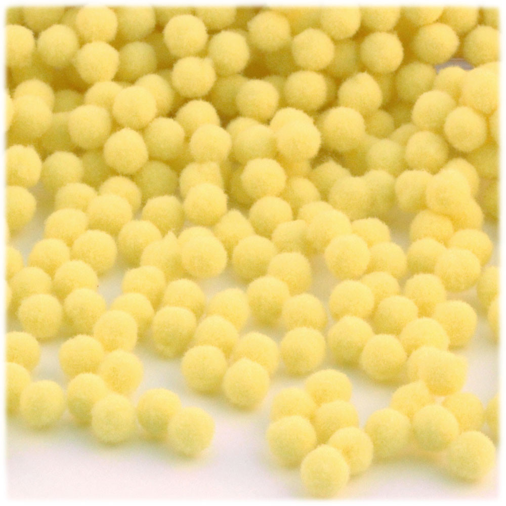 Acrylic Pom Pom | 7mm | 100-pc | Yellow | Crafts Outlet
