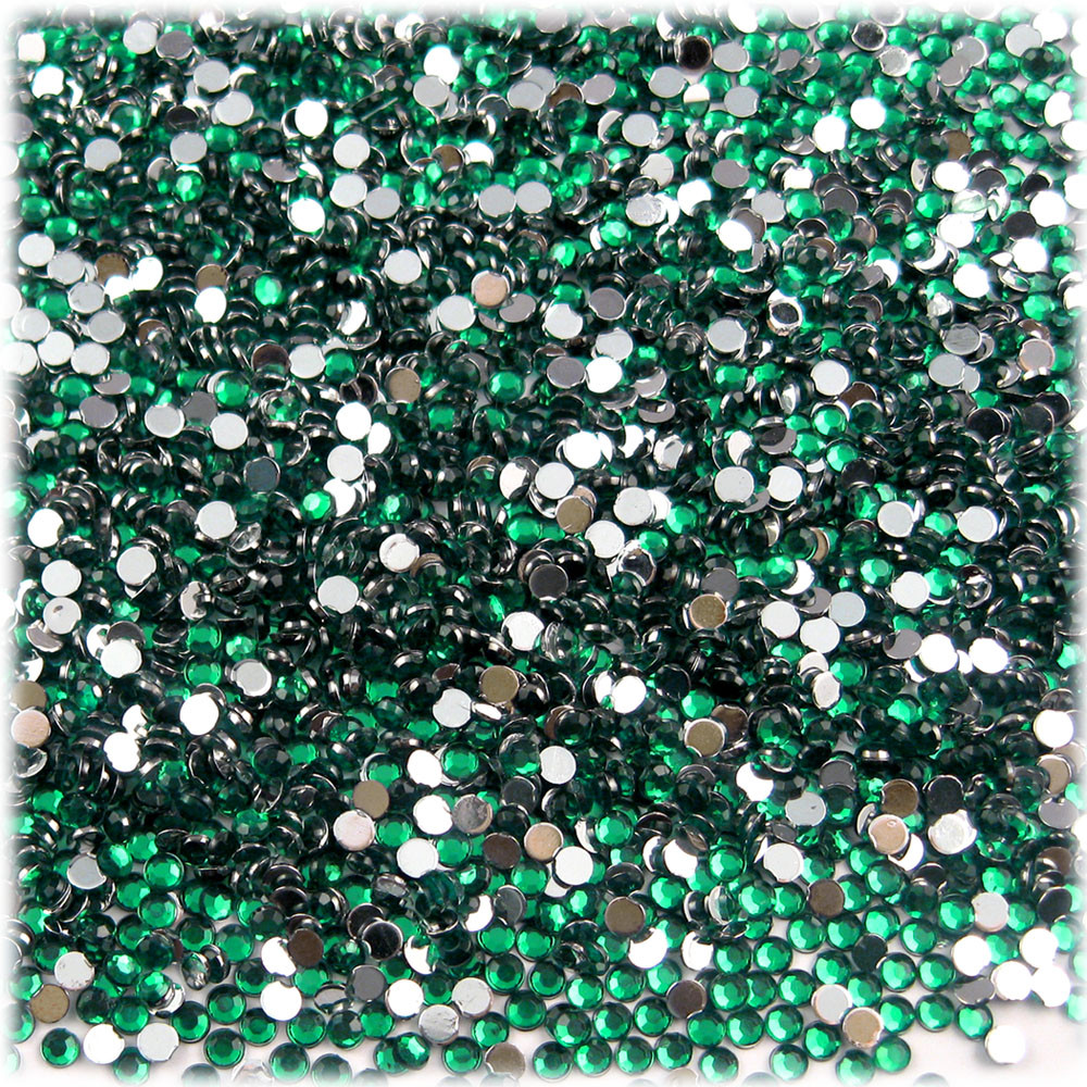 Rhinestones | Flatback | Round | 2mm | 2,500-pc | Emerald Green ...