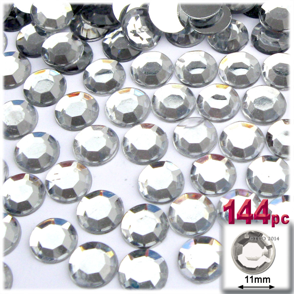 Rhinestones | Flatback | Round | 11mm | 144-pc | Clear | Crafts Outlet