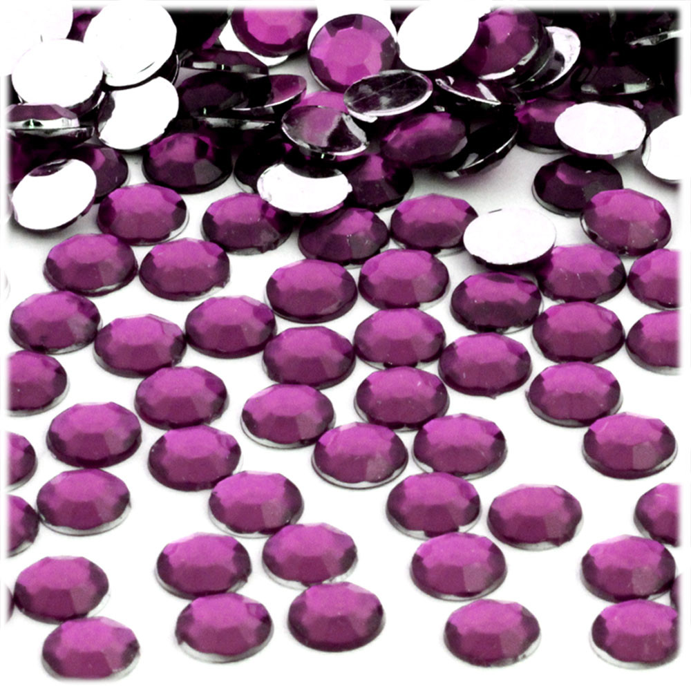 Rhinestones | Flatback | Rectangle | 9mm | 1,000-pc | Purple | Amethyst ...