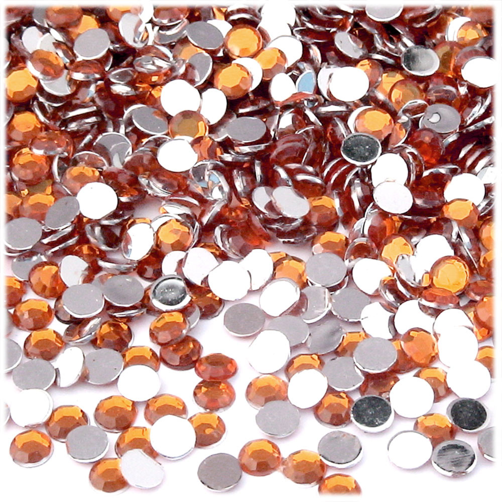 Rhinestones | Flatback | Round | 5mm | 1,000-pc | Orange | Crafts Outlet