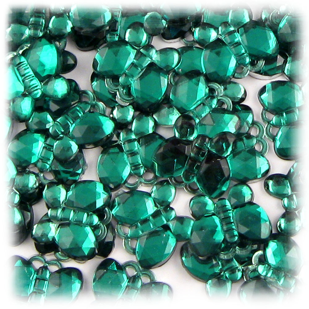 Rhinestones | Flatback | Butterfly | 20mm | 144-pc |Emerald Green ...