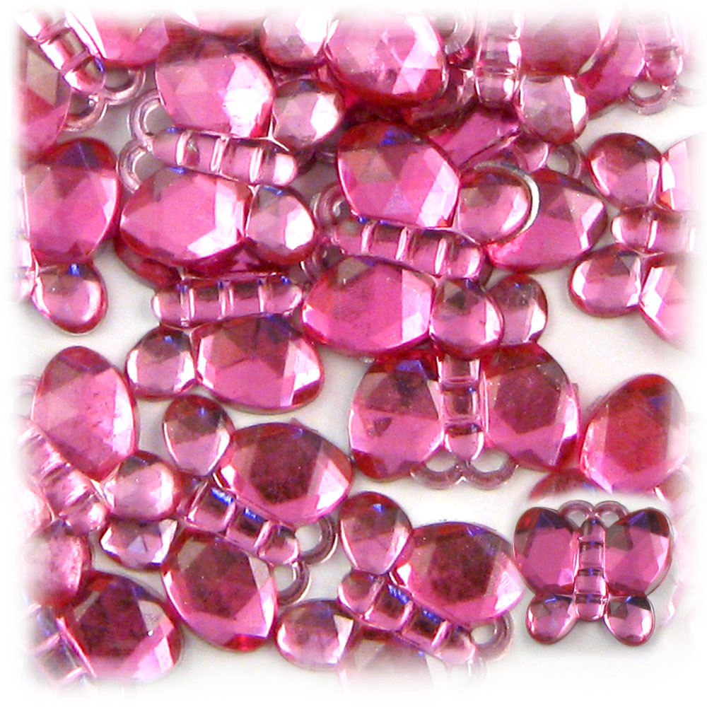 Rhinestones | Flatback | Butterfly | 20mm | 1,000-pc |Hot Pink | Crafts ...